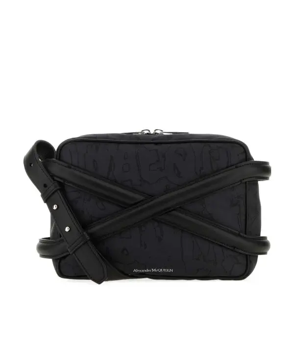 Alexander McQueen Logo Print Camera Bag - Black