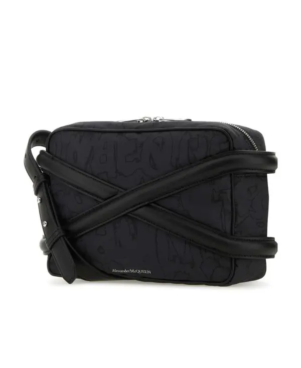 Alexander McQueen Logo Print Camera Bag - Black