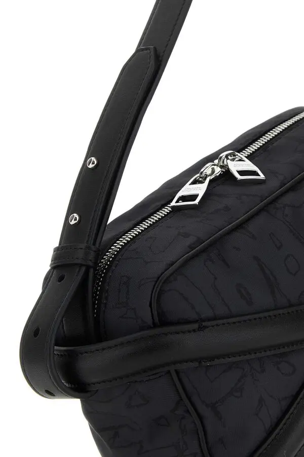 Alexander McQueen Logo Print Camera Bag - Black