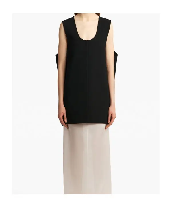 Khaite Nyona Scoop-neck Sleeveless Mini Dress - Black