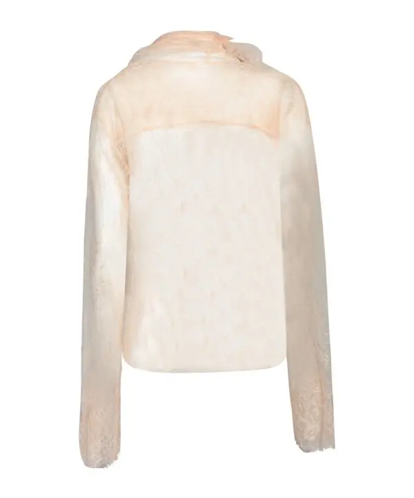 Alberta Ferretti Long Sleeve Lace Blouse With Ruffles