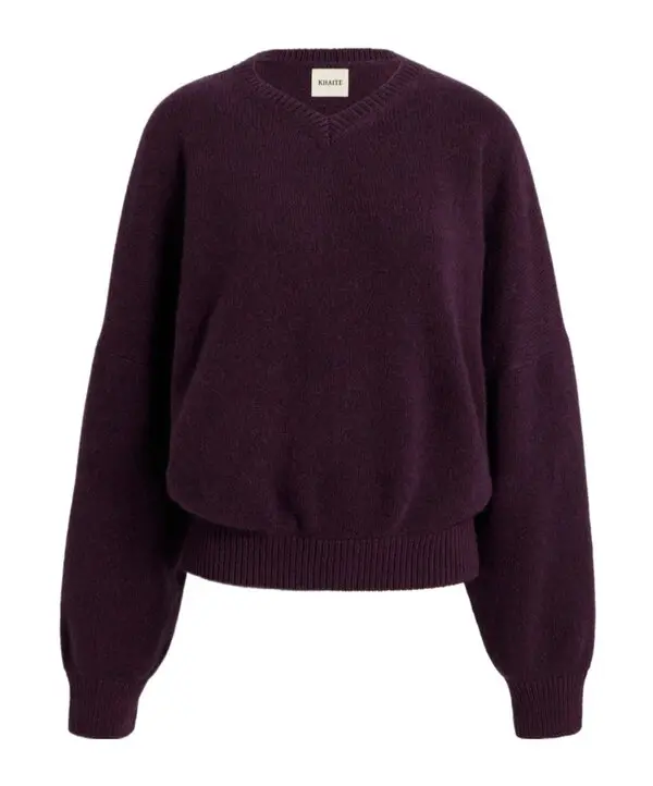 Khaite Wolfe V-neck Cashmere Pullover - Plum
