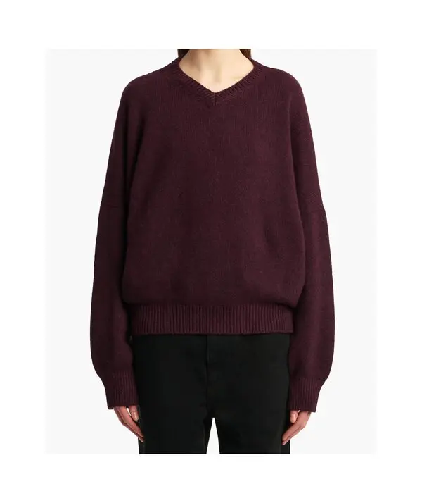 Khaite Wolfe V-neck Cashmere Pullover - Plum