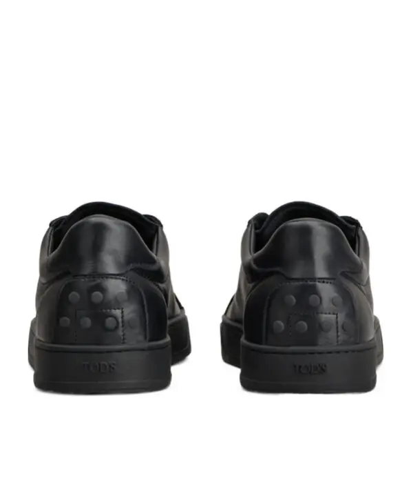 TOD'S Round Toe Lace-up Calfskin Sneakers