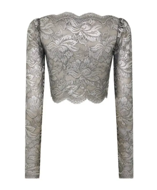 Rabanne Lace Detailed Cropped Top
