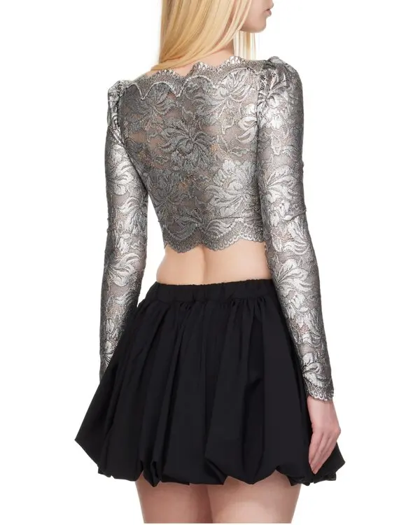 Rabanne Lace Detailed Cropped Top