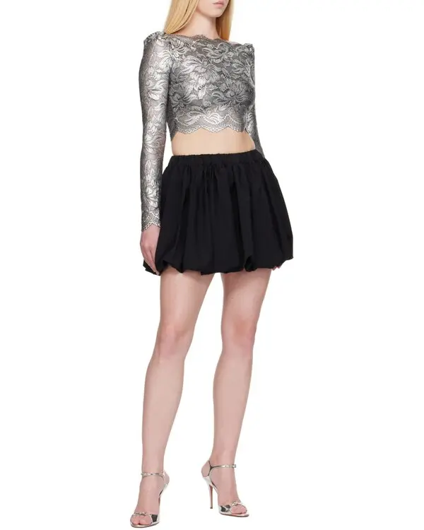 Rabanne Lace Detailed Cropped Top