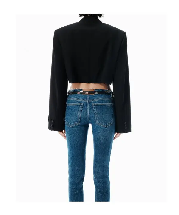 Alexander Wang Cropped Long-sleeve Blazer With Chain Detail
