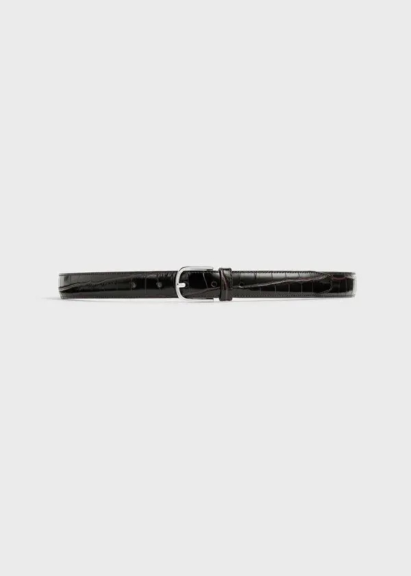 TOTEME Croc Effect Leather Belt