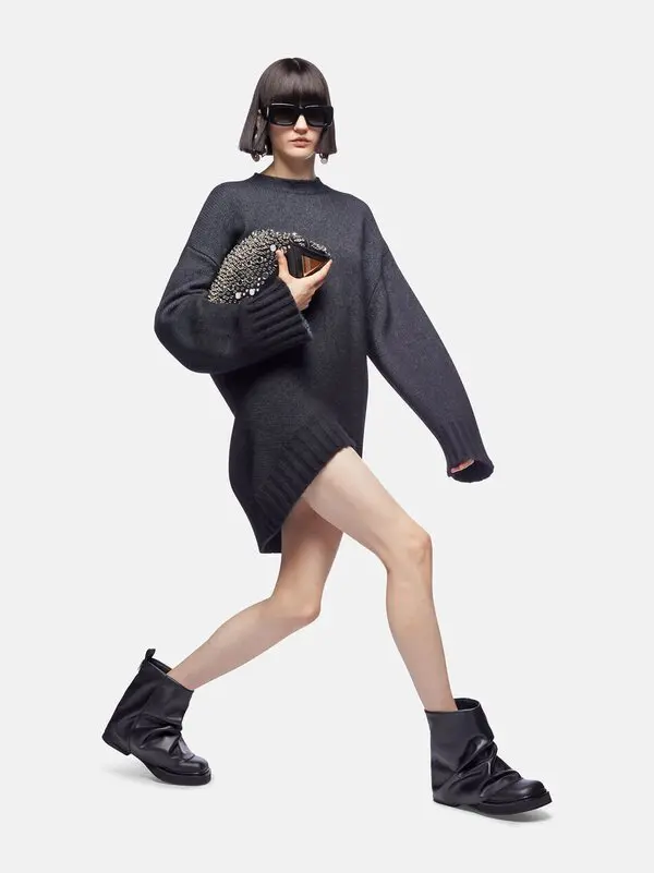 Attico Ombre-effect Knitted Jumper - Black