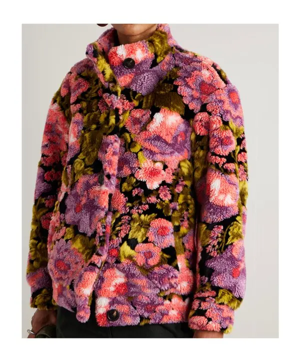 Dries Van Noten Shearling Jacquard Jacket