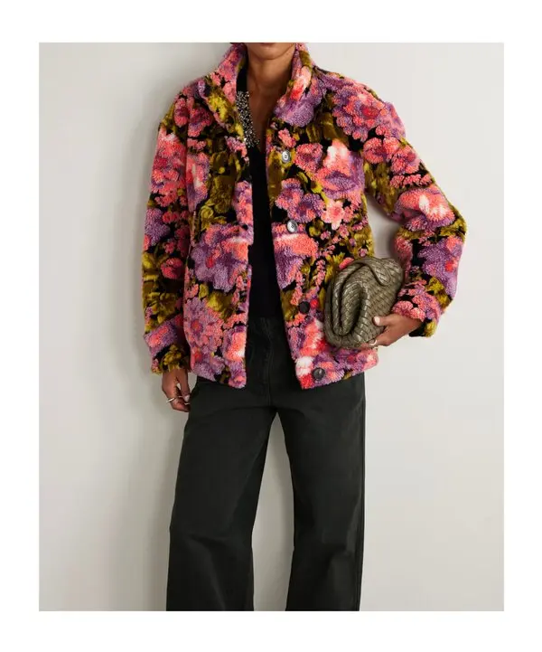 Dries Van Noten Shearling Jacquard Jacket