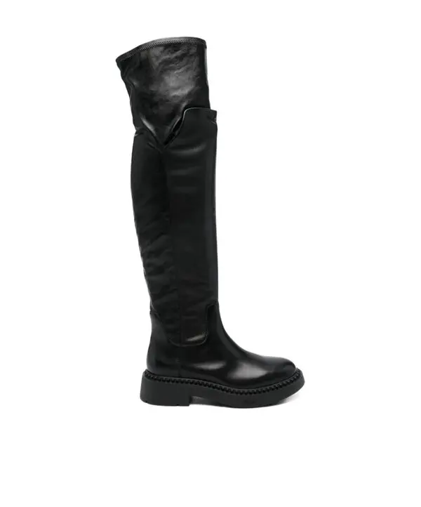 Ash Round Toe Boots - Black