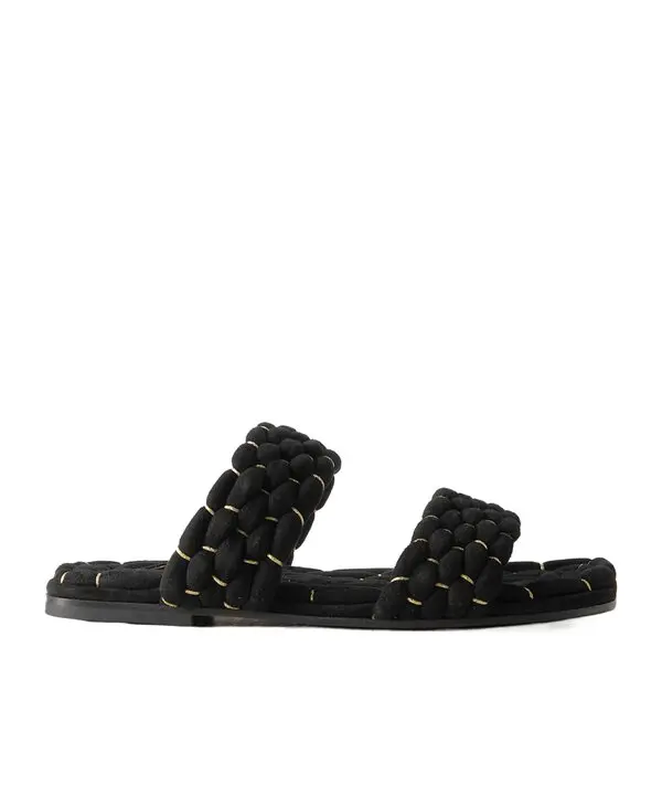 Dries Van Noten Woven Slides - Black