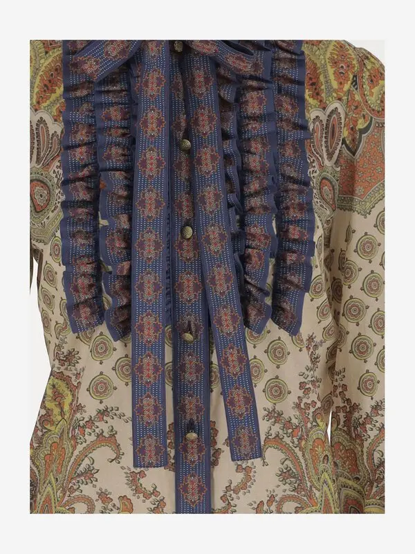 Valentino Garavani All-over Patterned Ruffled Top