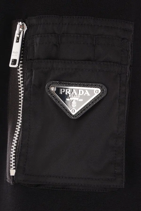 Prada Long-sleeved Hoodie With Logo Detail