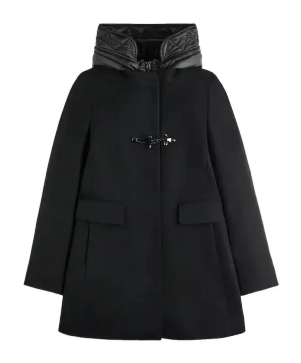 FAY Toggle Hooded Coat - Black