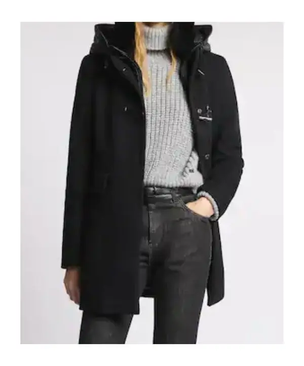 FAY Toggle Hooded Coat - Black
