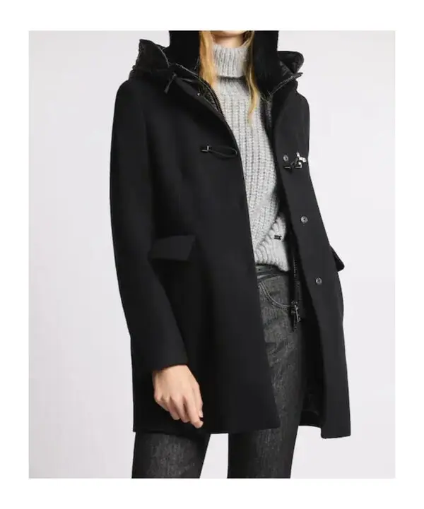 FAY Toggle Hooded Coat - Black