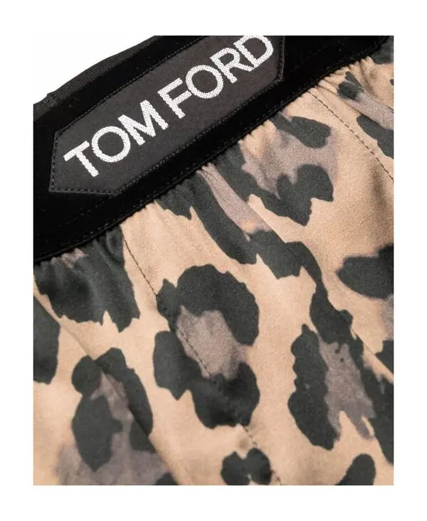 TOM FORD Leopard Print Boxer Shorts - Black