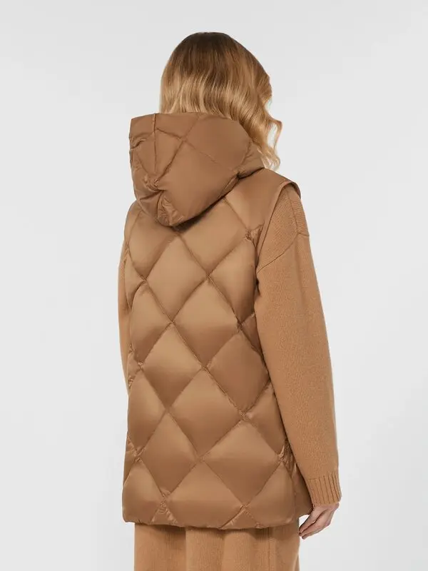 Max Mara Hooded Puffer Vest - Camel