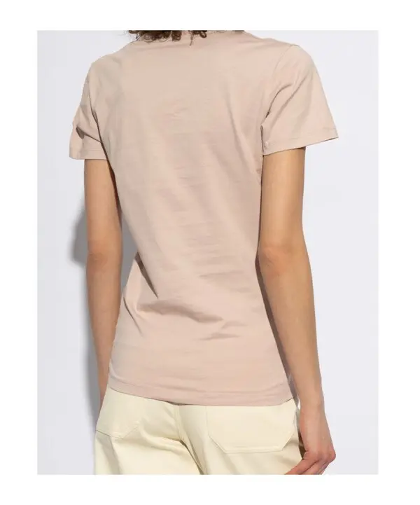 Moncler Logo Detailed Crewneck T-shirt - Pink