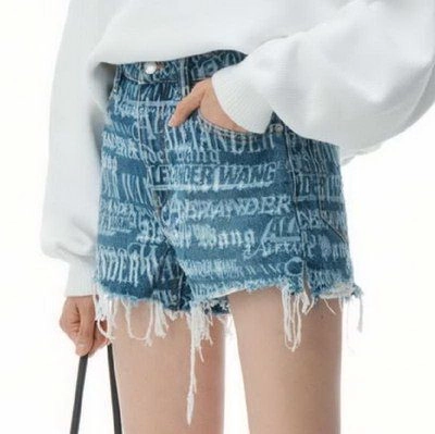 Alexander Wang All-over Logo Denim Shorts