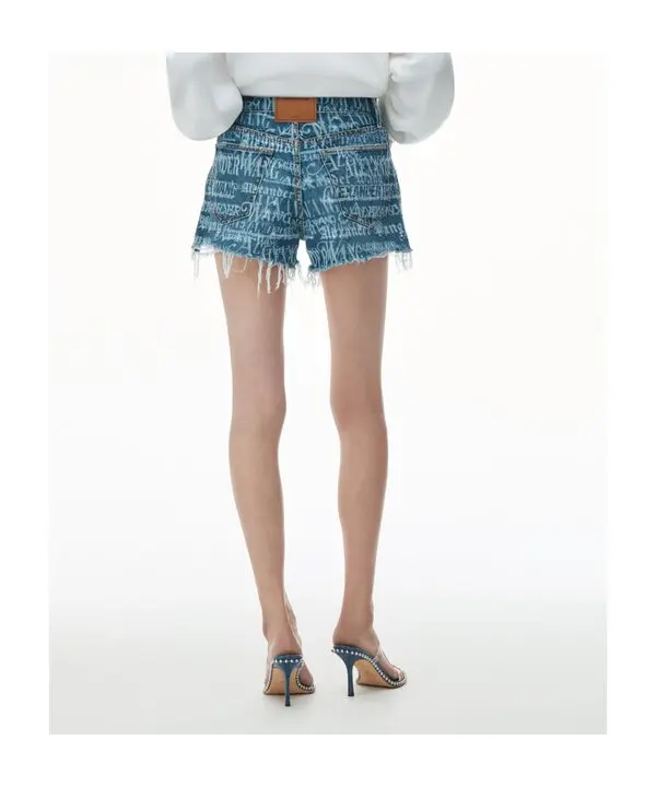 Alexander Wang All-over Logo Denim Shorts