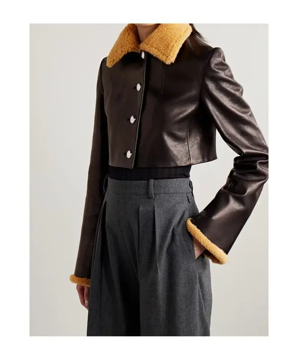 Khaite Jodie Shearling-trim Button Jacket