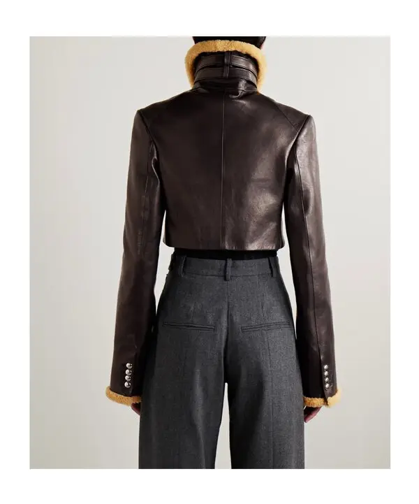 Khaite Jodie Shearling-trim Button Jacket
