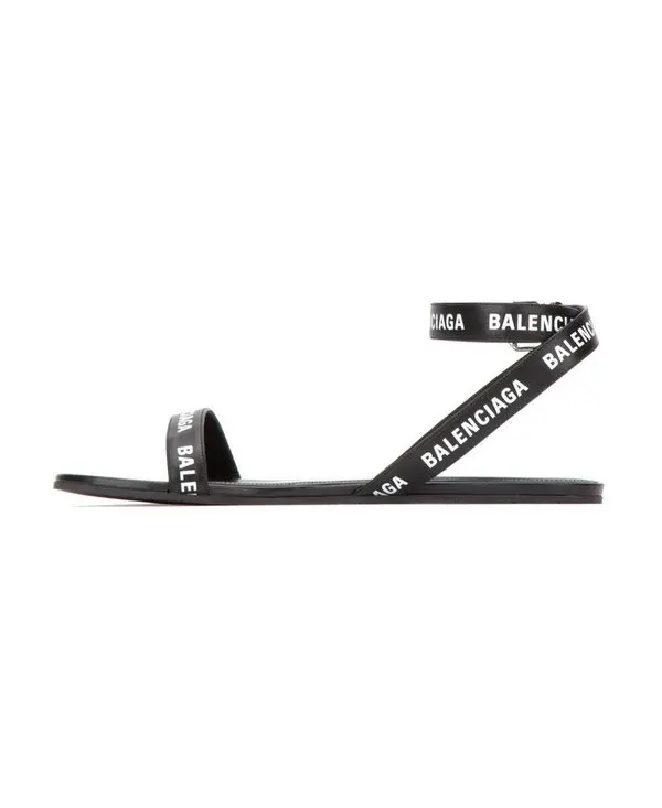 Balenciaga Letter Printed Flat Sandals