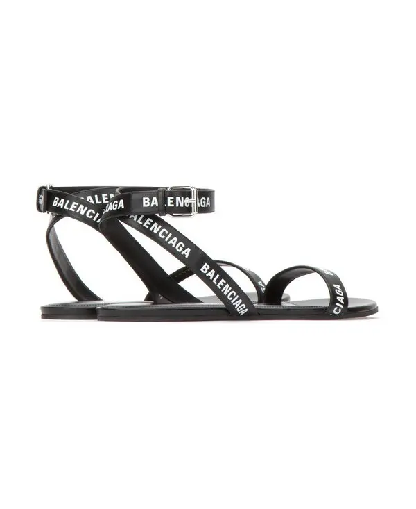 Balenciaga Letter Printed Flat Sandals