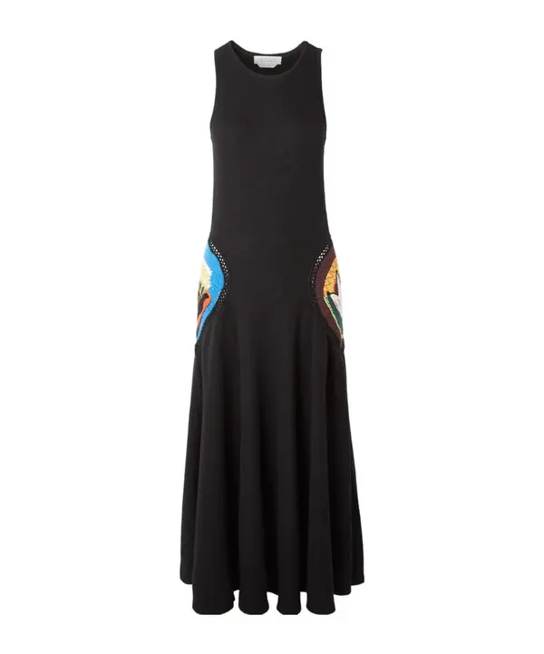Gabriela Hearst Alia Crocheted Trim Maxi Dress
