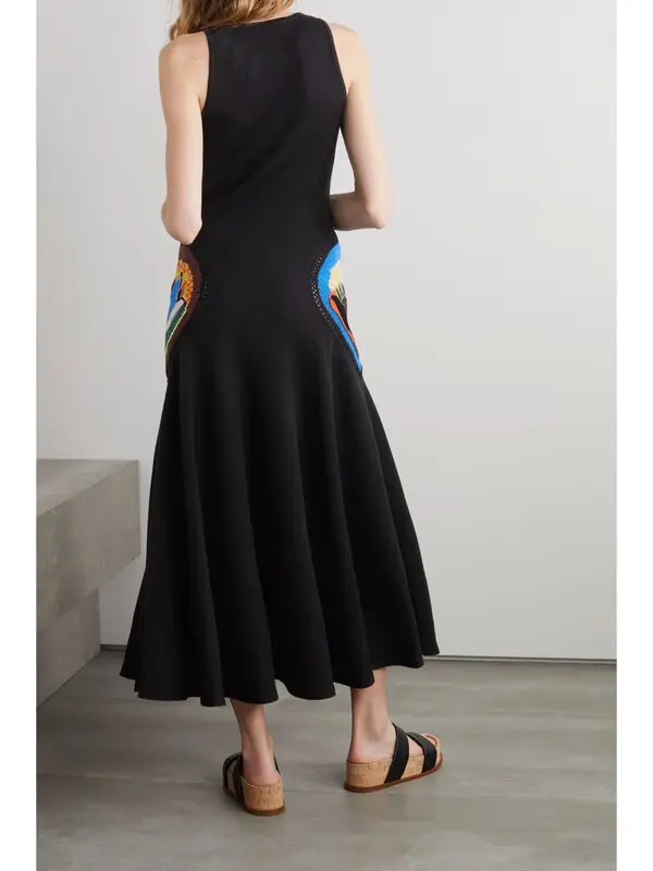 Gabriela Hearst Alia Crocheted Trim Maxi Dress
