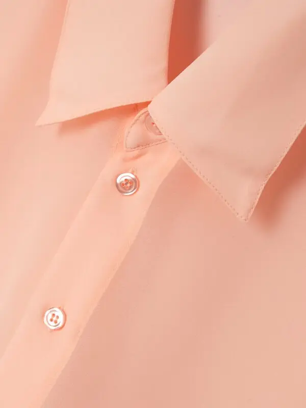Coperni Long Sleeve Deep V-neck Semi-sheer Shirt - Pink