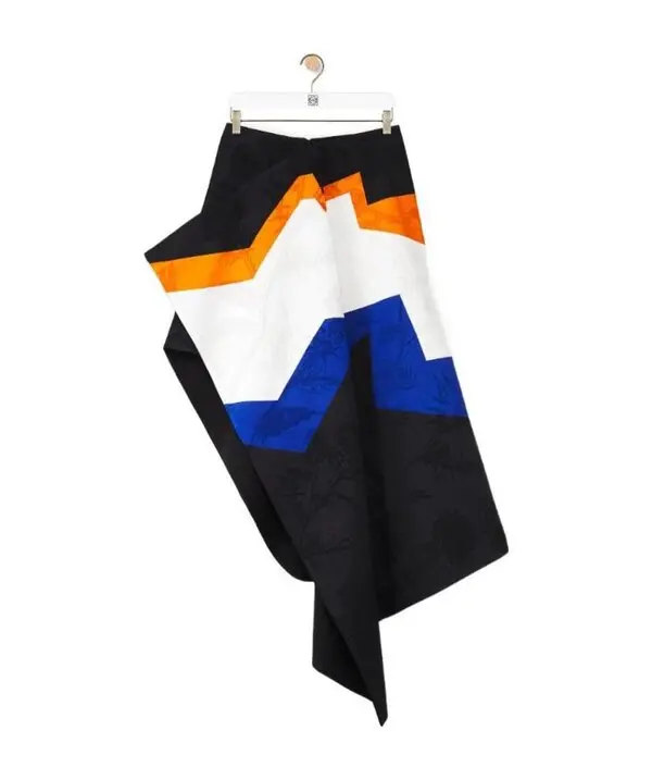 Loewe Jacquard Asymmetrical Skirt - Black
