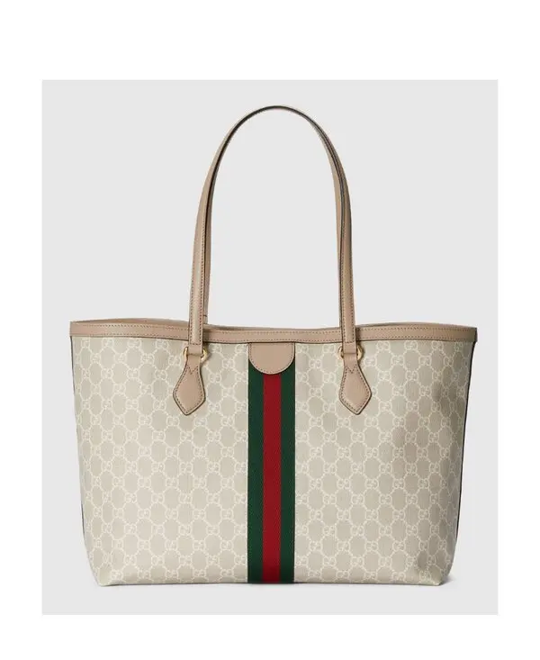 Gucci Ophidia Logo Plaque Tote Bag - White