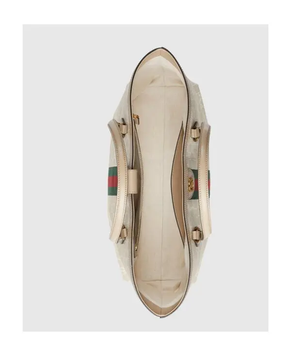 Gucci Ophidia Logo Plaque Tote Bag - White