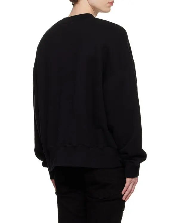 Palm Angels Logo Printed Crewneck Sweatshirt - Black