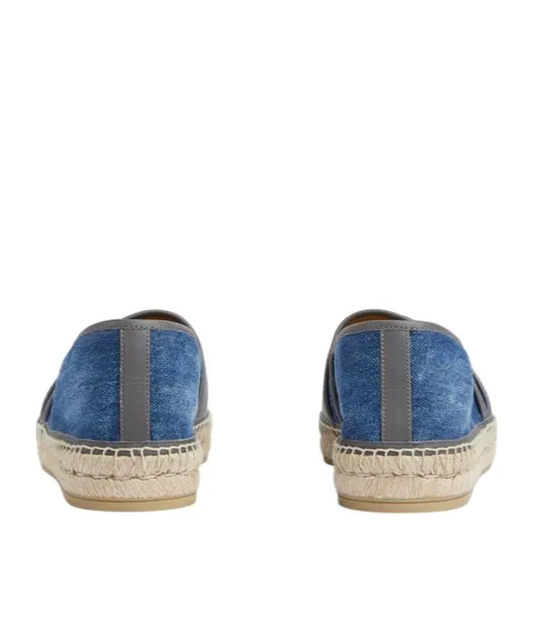 Gucci Interlock G Cut Out Denim Espadrilles