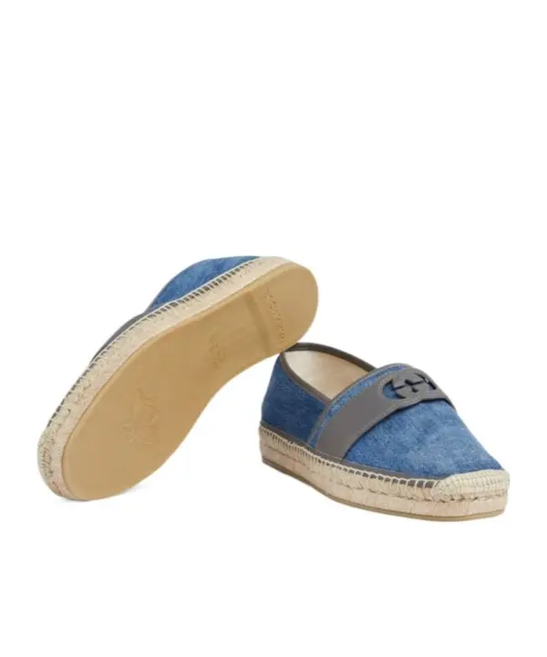 Gucci Interlock G Cut Out Denim Espadrilles