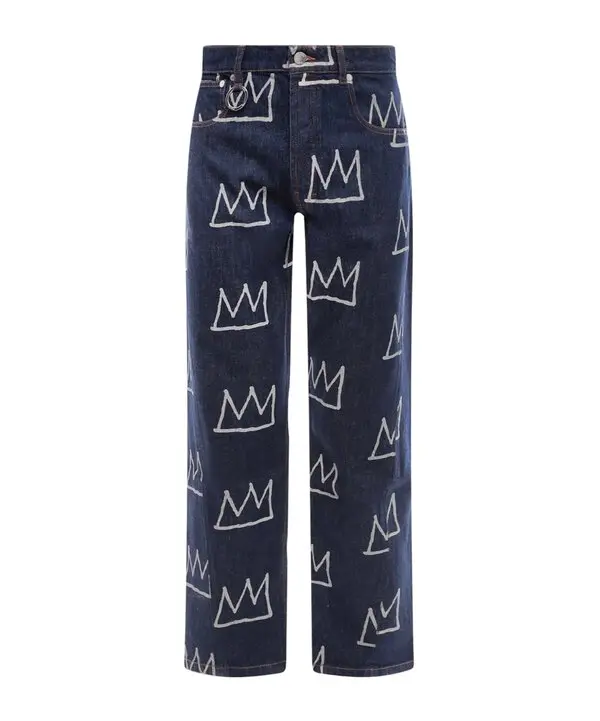 ETUDES Crown Printed Logo Patch Jeans