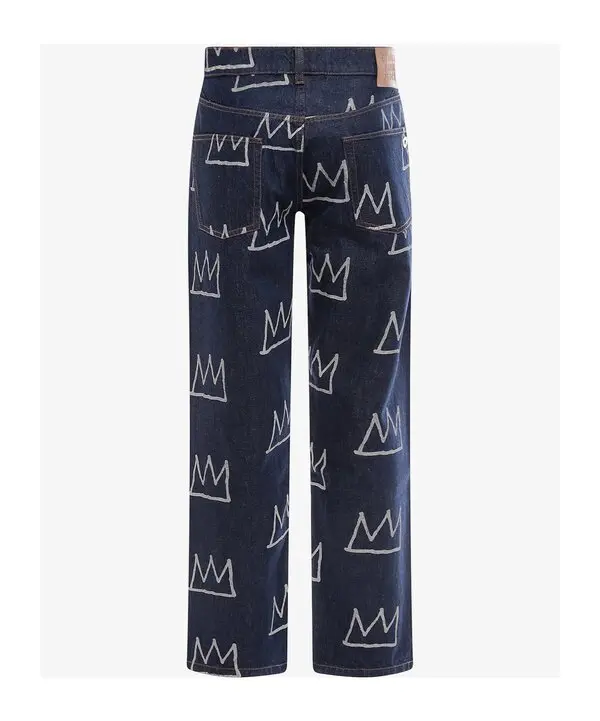 ETUDES Crown Printed Logo Patch Jeans