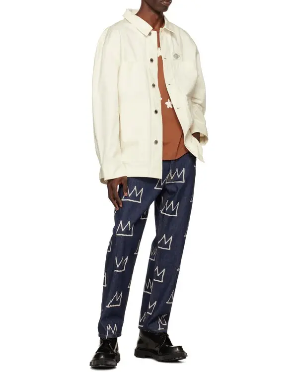 ETUDES Crown Printed Logo Patch Jeans