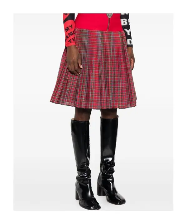 CHOPOVA LOWENA Chopva Lowena Pleated Skirt With Zipper Detail