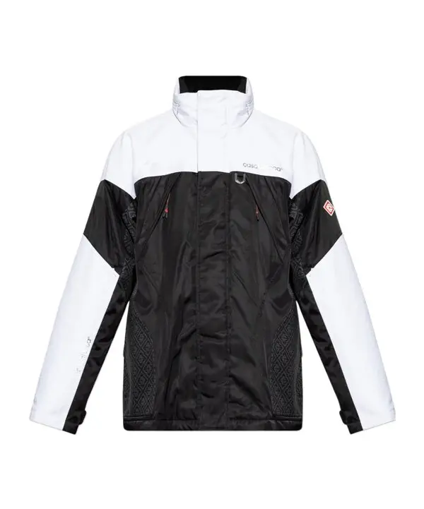 Casablanca Long Sleeve Casual Jacket With Stand Collar And Embroidery - Black