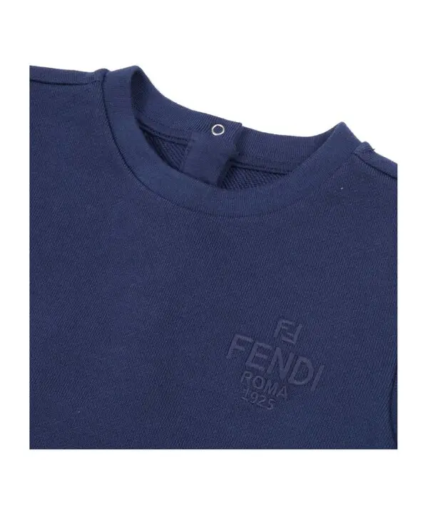 Fendi Logo Embroidered Crewneck Sweatshirt - Blue