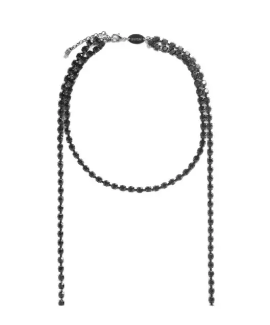 Dsquared2 Embellished Crystal Chain Necklace - Black