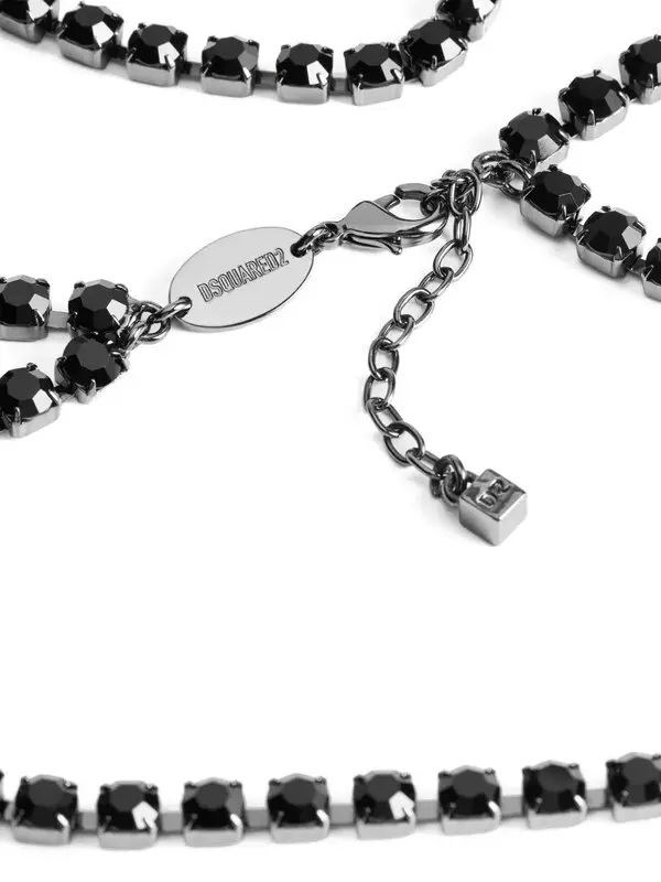 Dsquared2 Embellished Crystal Chain Necklace - Black