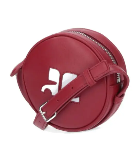 COURREGES Reedition Circle Logo Crossbody Bag - Red